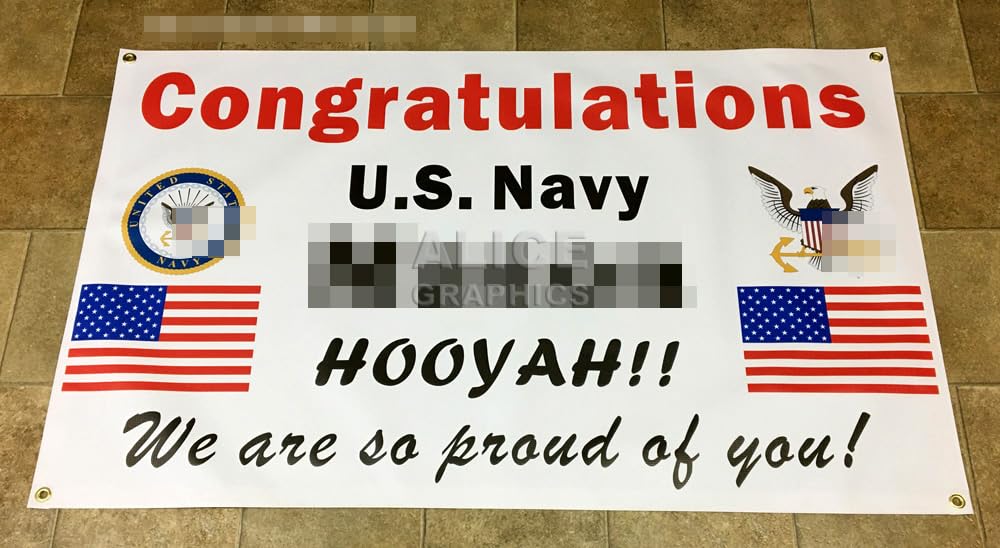 Military Graduation Banner 36inX60in Custom Personalized