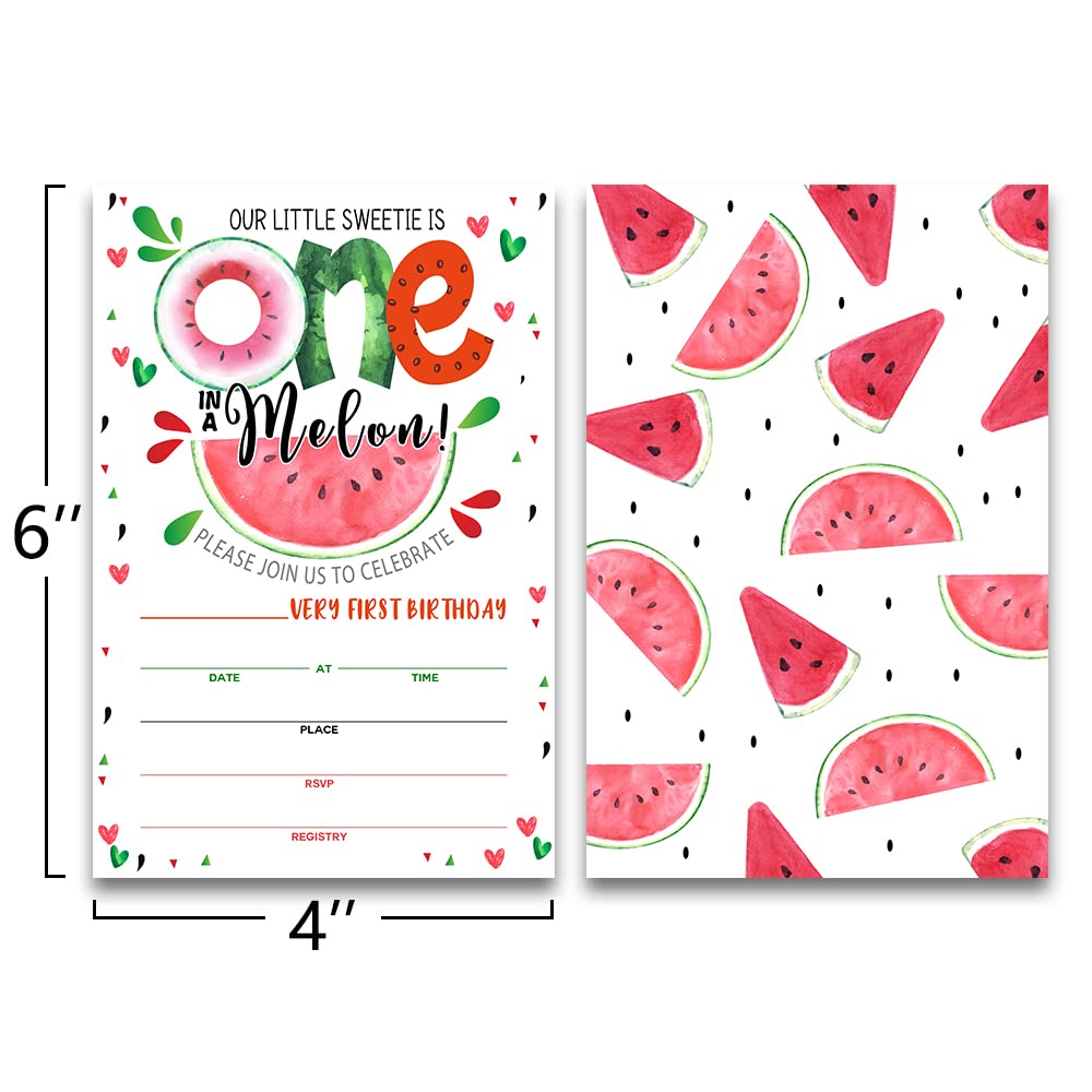Red Watermelon Birthday Invitations Printable Watermelon Party Favor