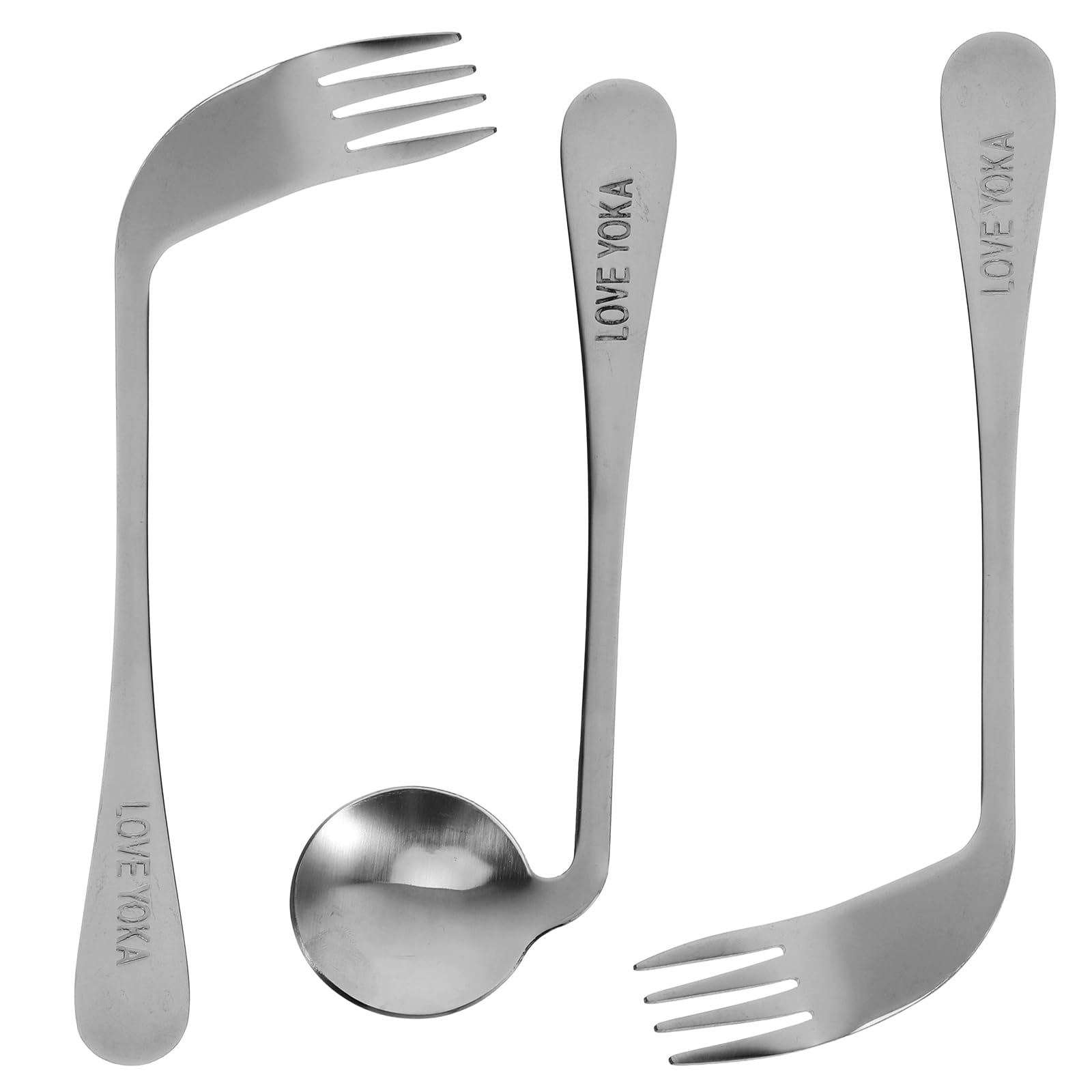 Amazon.com: Left Handed Adaptive Utensils Set Stainless Steel Angled ...