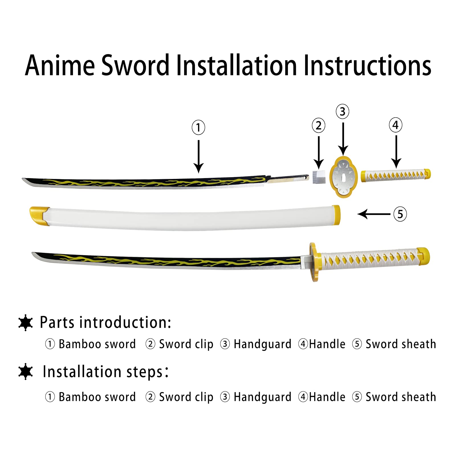 Buy Bamboo Demon Slayer Anime Sword 41inch , Rengoku Sword /Tanjiro ...