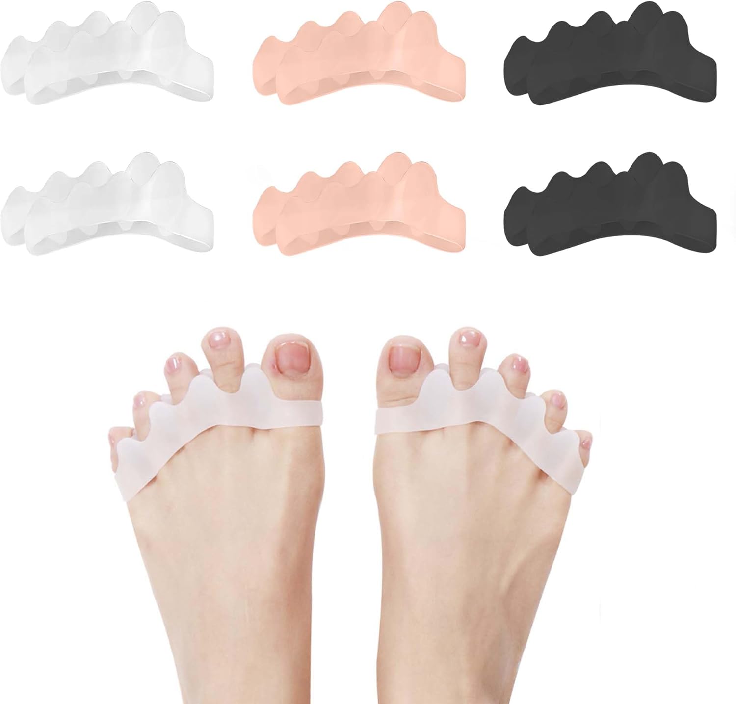Amazon.com: Silicone Toe Spacers Big Toe Straightener for Feet Correct ...