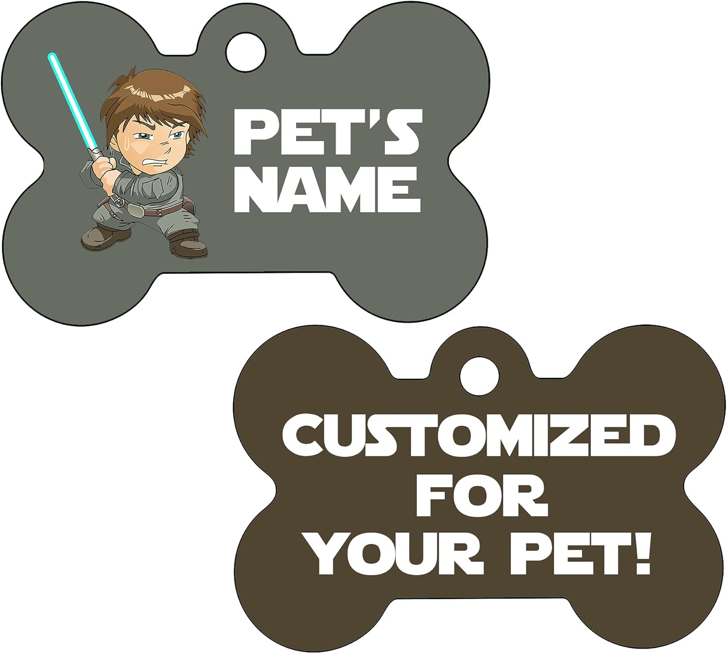 Amazon.com : Luke Skywalker 2-Sided Pet Id Dog Tag Personalized for ...