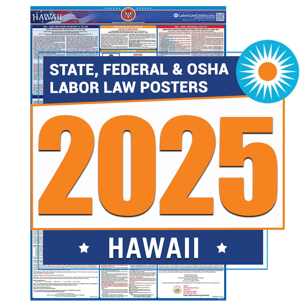 Amazon.com: 2025 Hawaii Labor Law Poster- State, Federal, OSHA ...