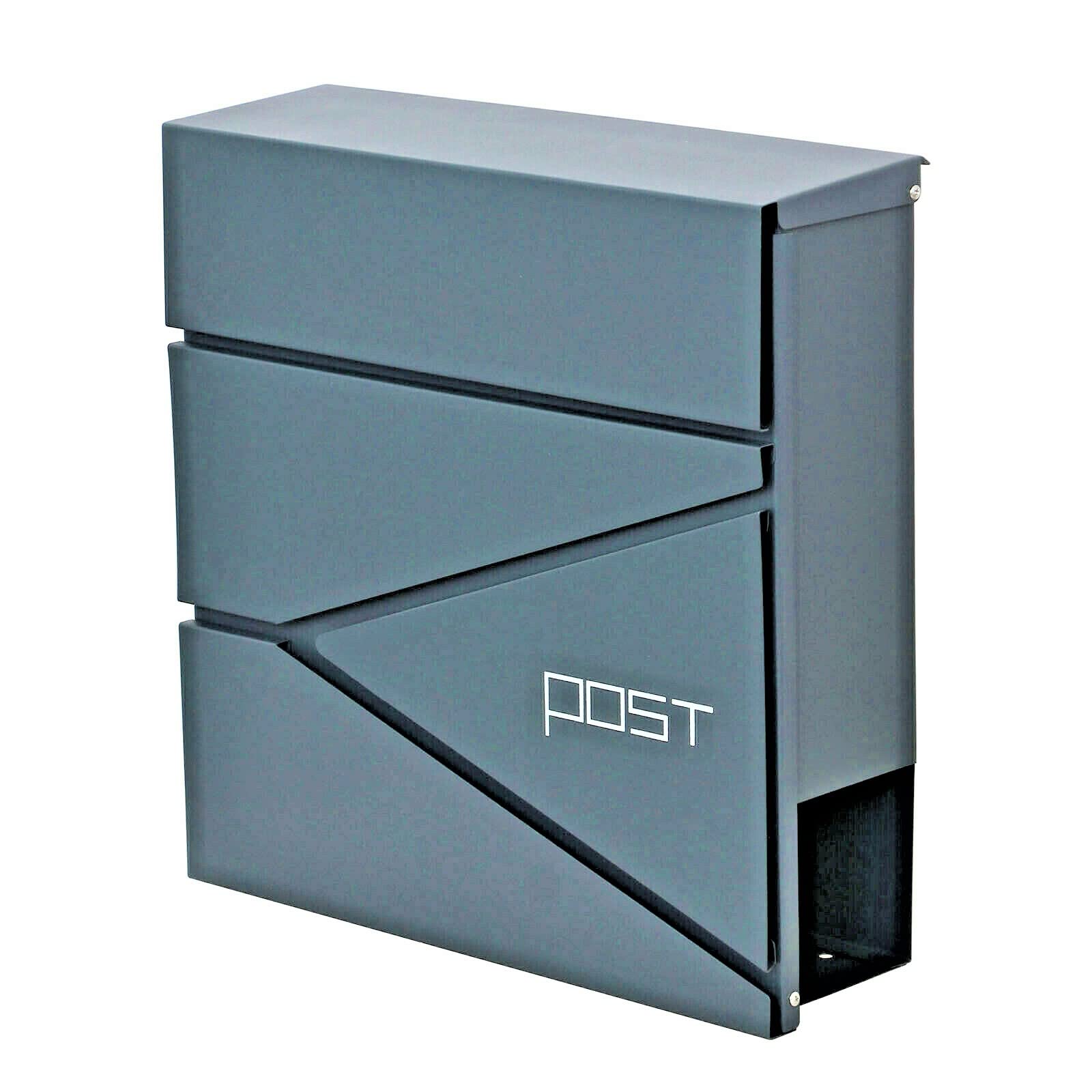 DWD® Postbox, Sleek Modern Wall-Mounted Lockable Large Post Letter Box ...