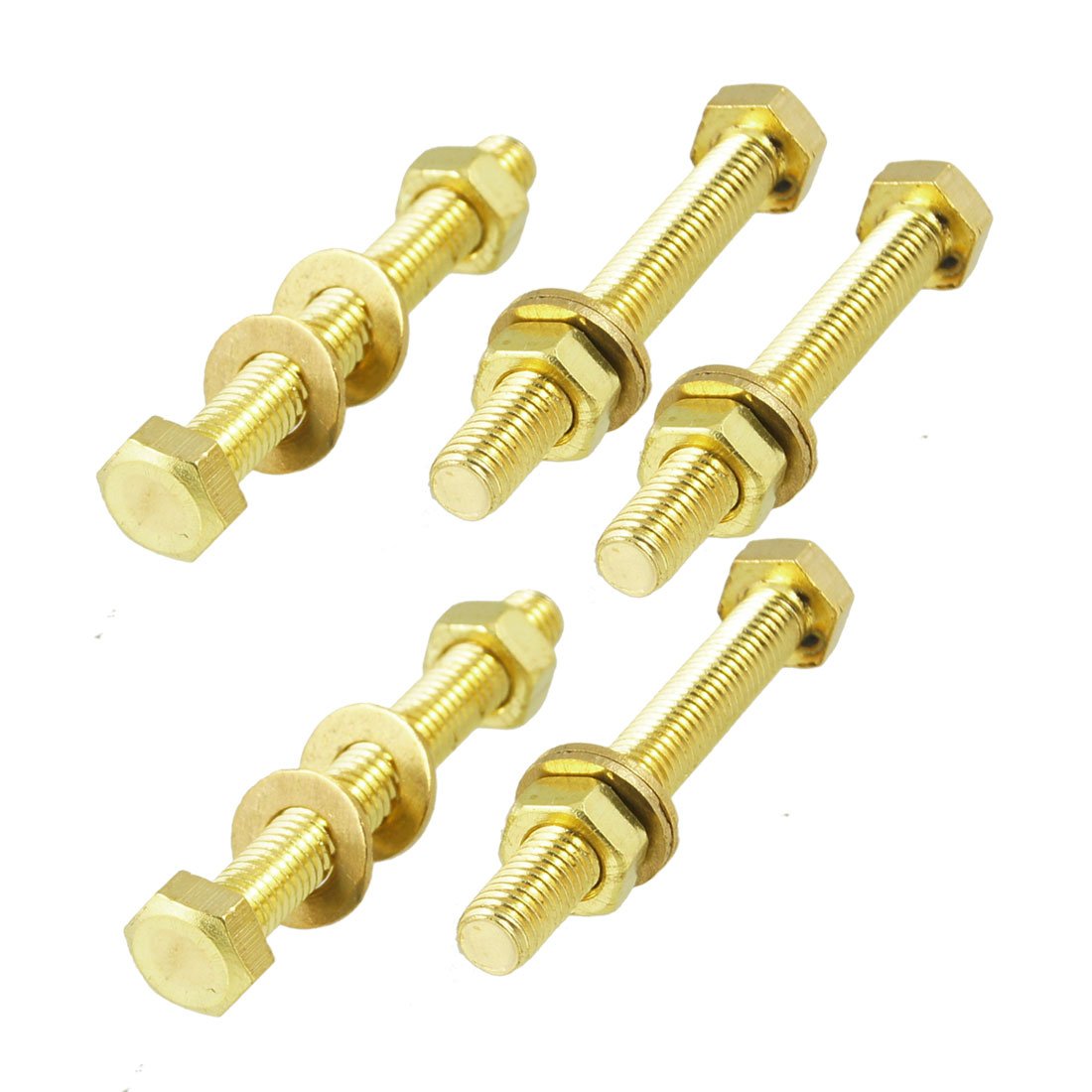 Hardware Fasteners 5 Pcs Solid - 4.6mm X 40mm With Nuts & Washers (Gold ...