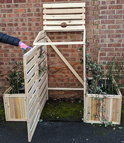 BinGarden Single Wheelie Bin Store with Bi-Fold Roof and matching ...