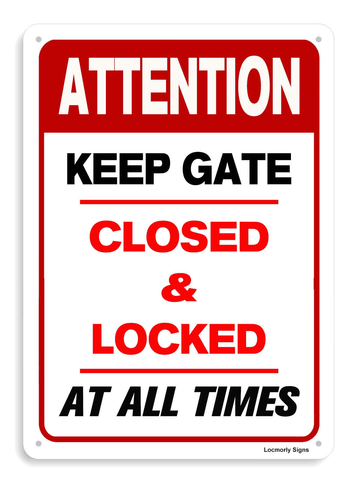 Amazon.com: Locmorly Attention Metal Sign, Keep Gate Closed And Locked ...