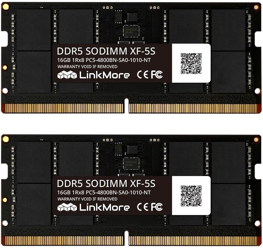 LinkMore DDR5 SODIMM 32GB (2x16GB) 4800MHz (PC5-38400) Laptop Memory ...