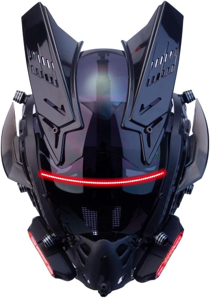 Amazon.com: Punk Gothic Cyber Helmet Mask for Men, Cosplay Cyberpunk ...