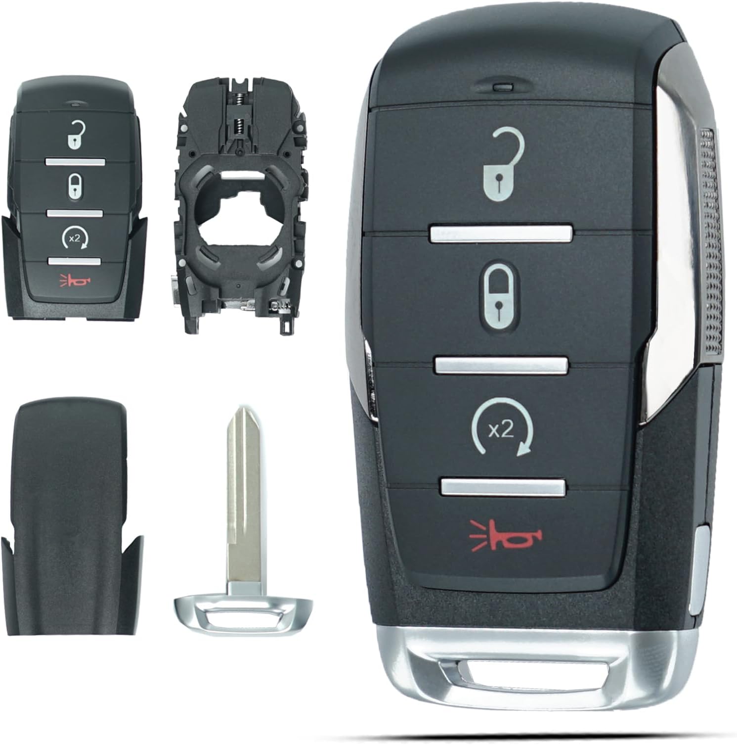 Amazon.com: SUPALAND Key Fob Shell Case Replacement Fits for Dodge Ram ...