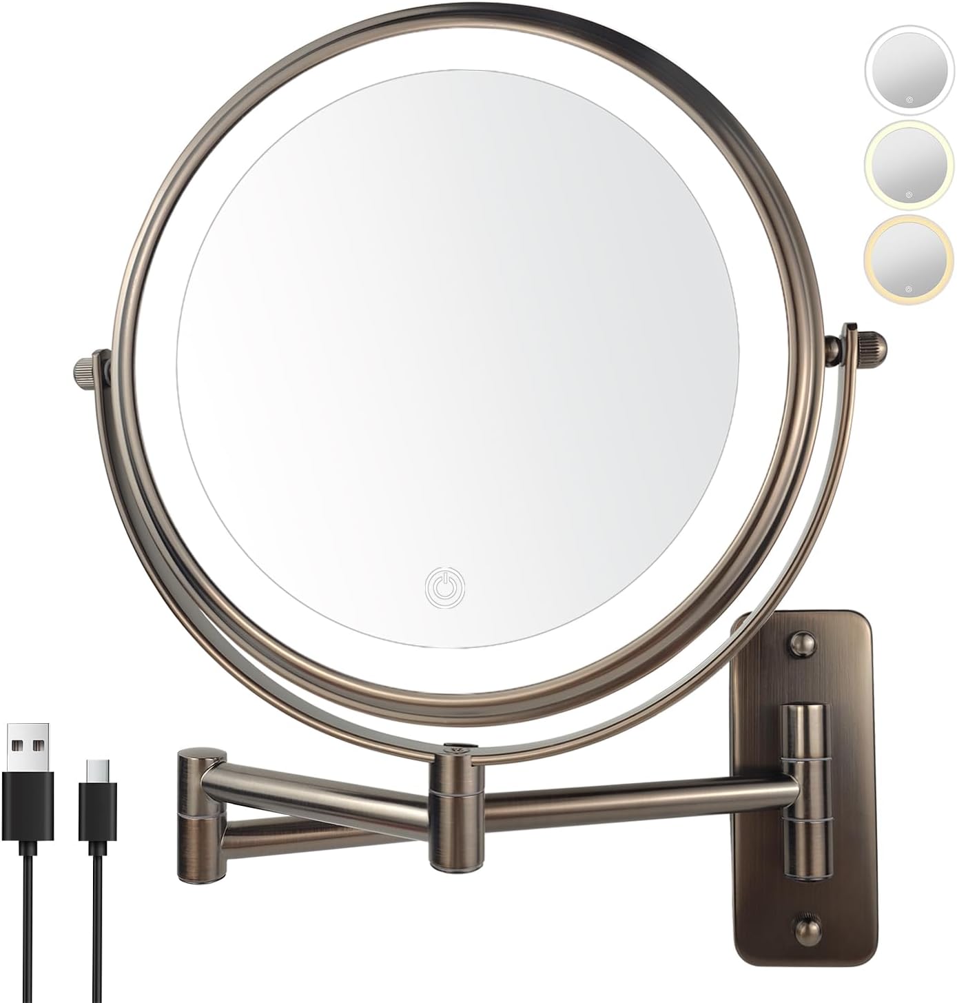 Amazon.com: JANEEVA 8 inch Wall Mounted Lighted Makeup Mirror ...