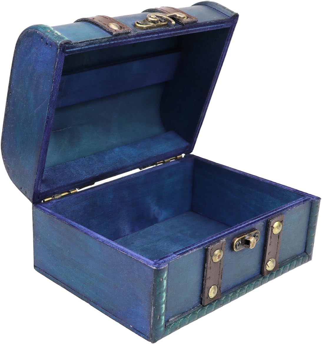 Amazon.com: YOLUFER Wooden Vintage Treasure Chest Box with Lock and ...
