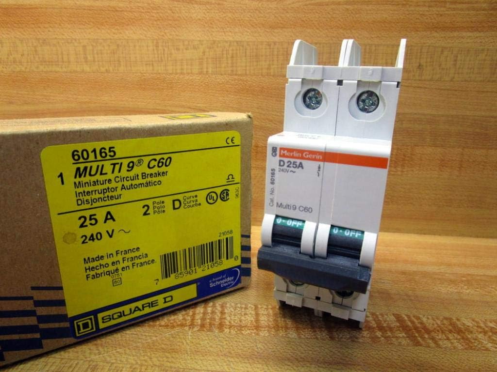 SCHNEIDER ELECTRIC 60165 Miniature Circuit Breaker 240-Volt 25-Amp ...