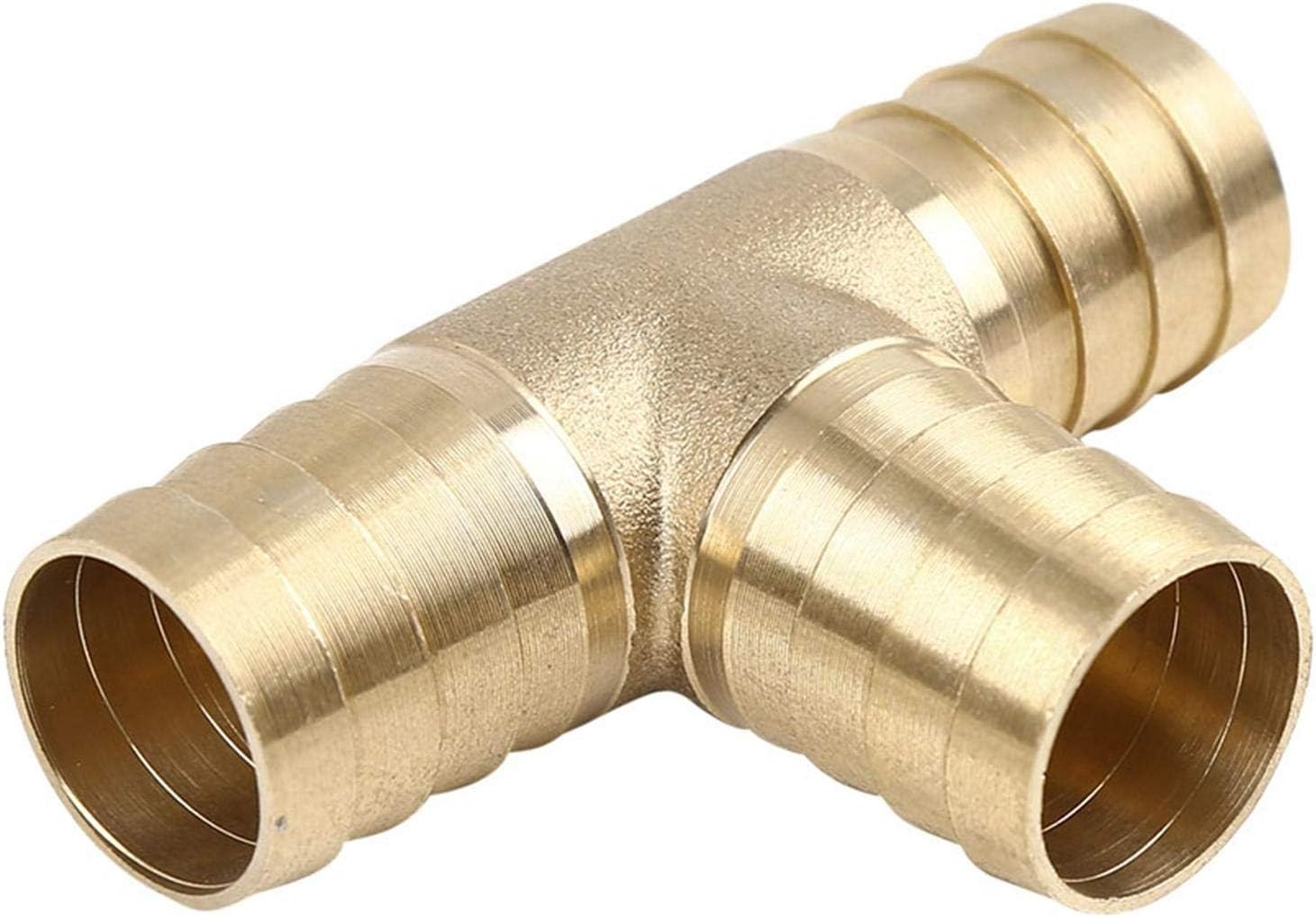 TOP-VIGOR 19mm Brass Barb Splicer Fitting, 3 Ways T-Shaped Fuel Hose ...