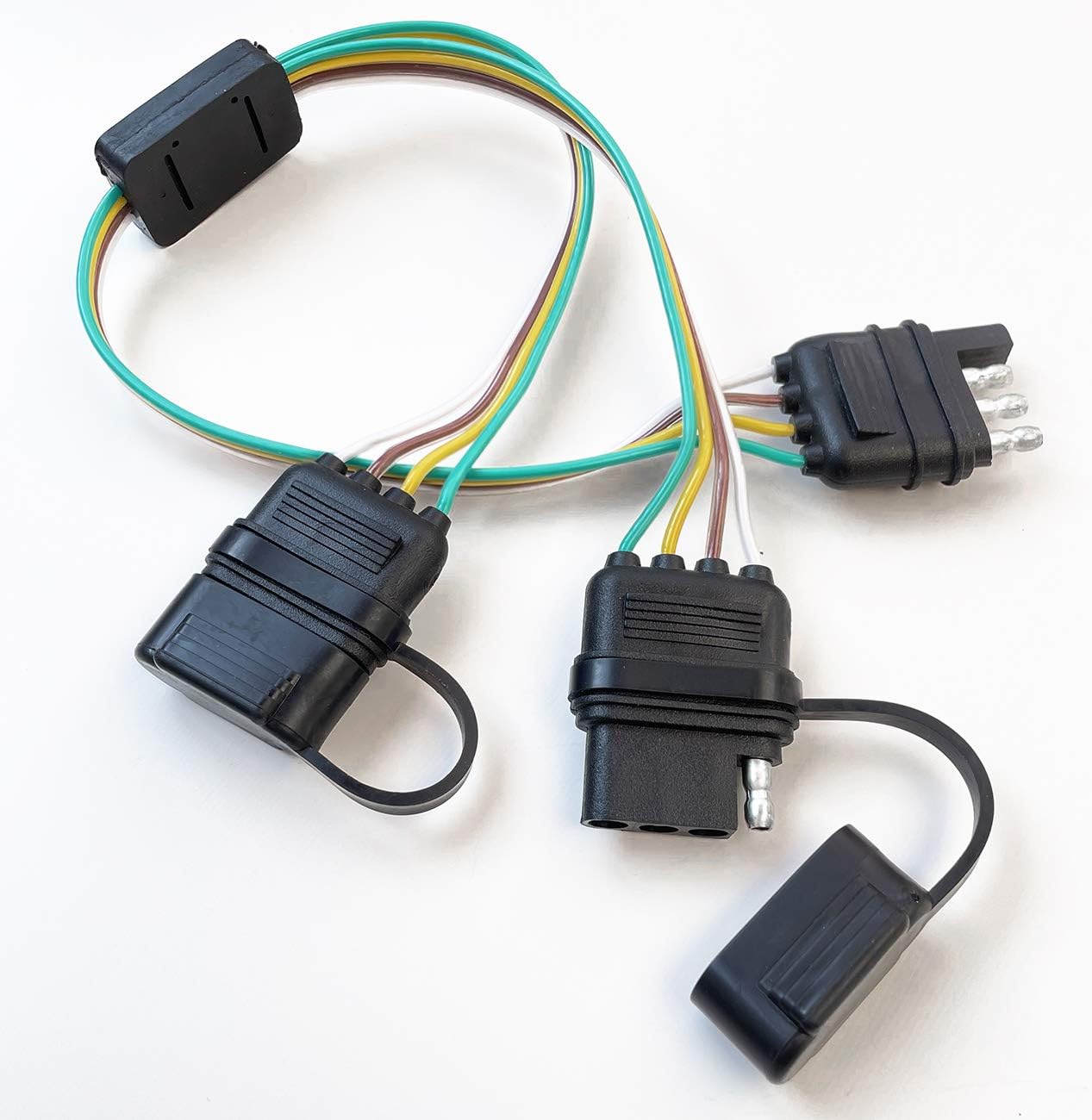 Trailer Wiring Harness Universal 4 Way Flat Y-Splitter Plug and Play ...