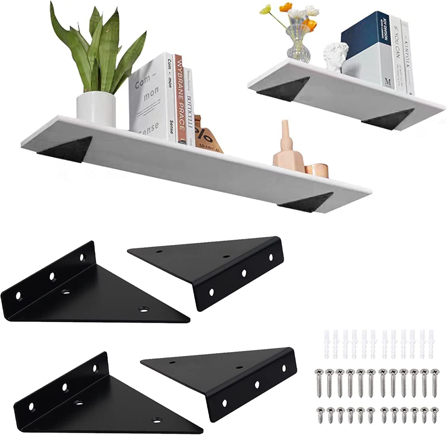 Amazon.com: Floating Shelf Bracket - 4 Inch Triangle Brackets for ...