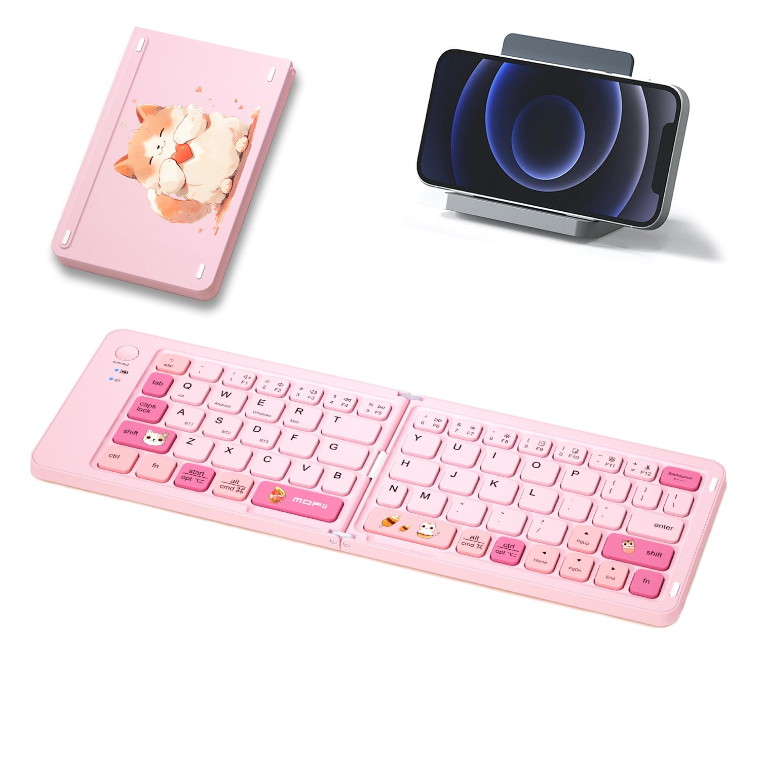 Amazon.com: STIVIC Foldable Compact Keyboard, Portable Bluetooth ...