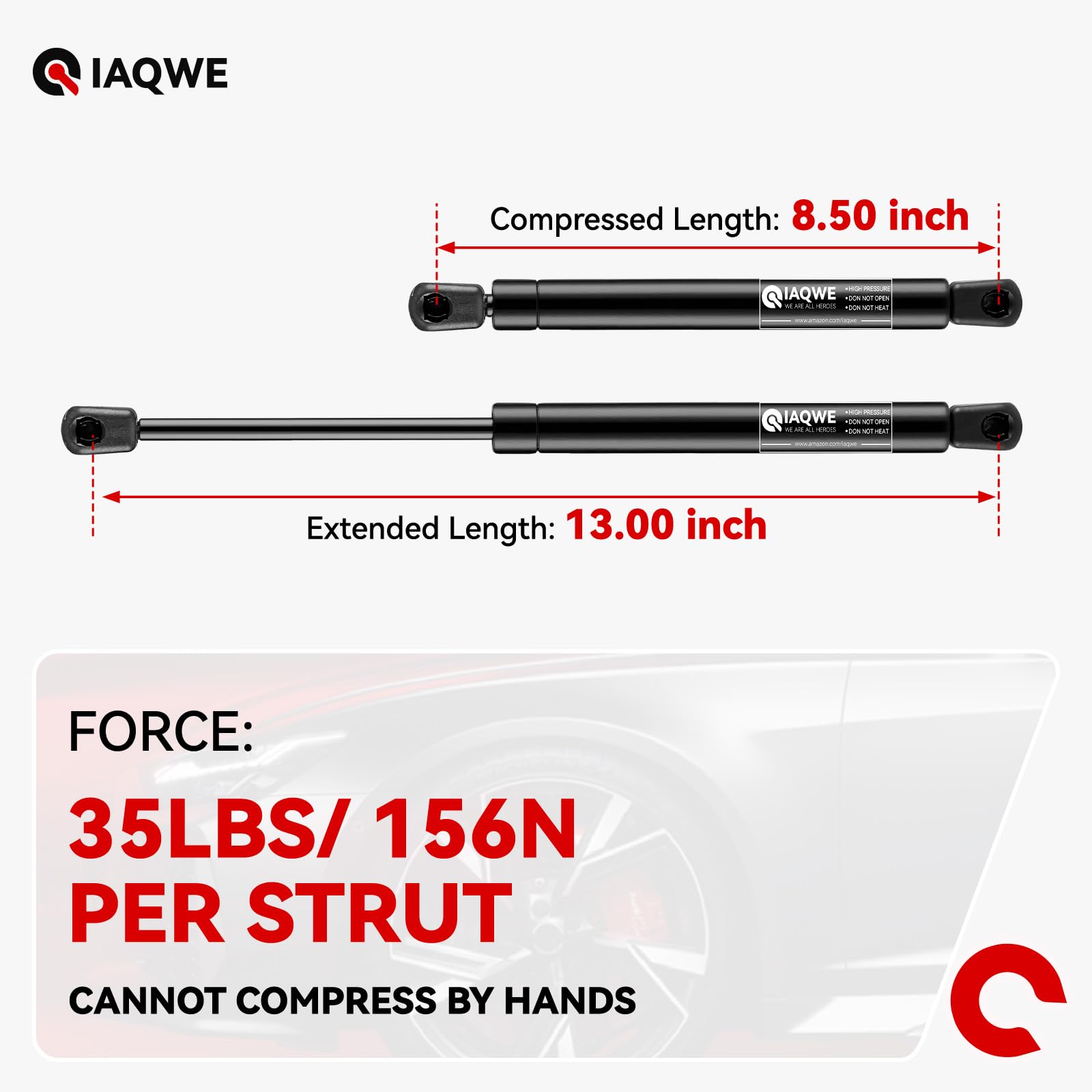 Snapklik.com : C16-22360 13Inch 35Lb/156N Gas Struts Shocks Springs 13 ...