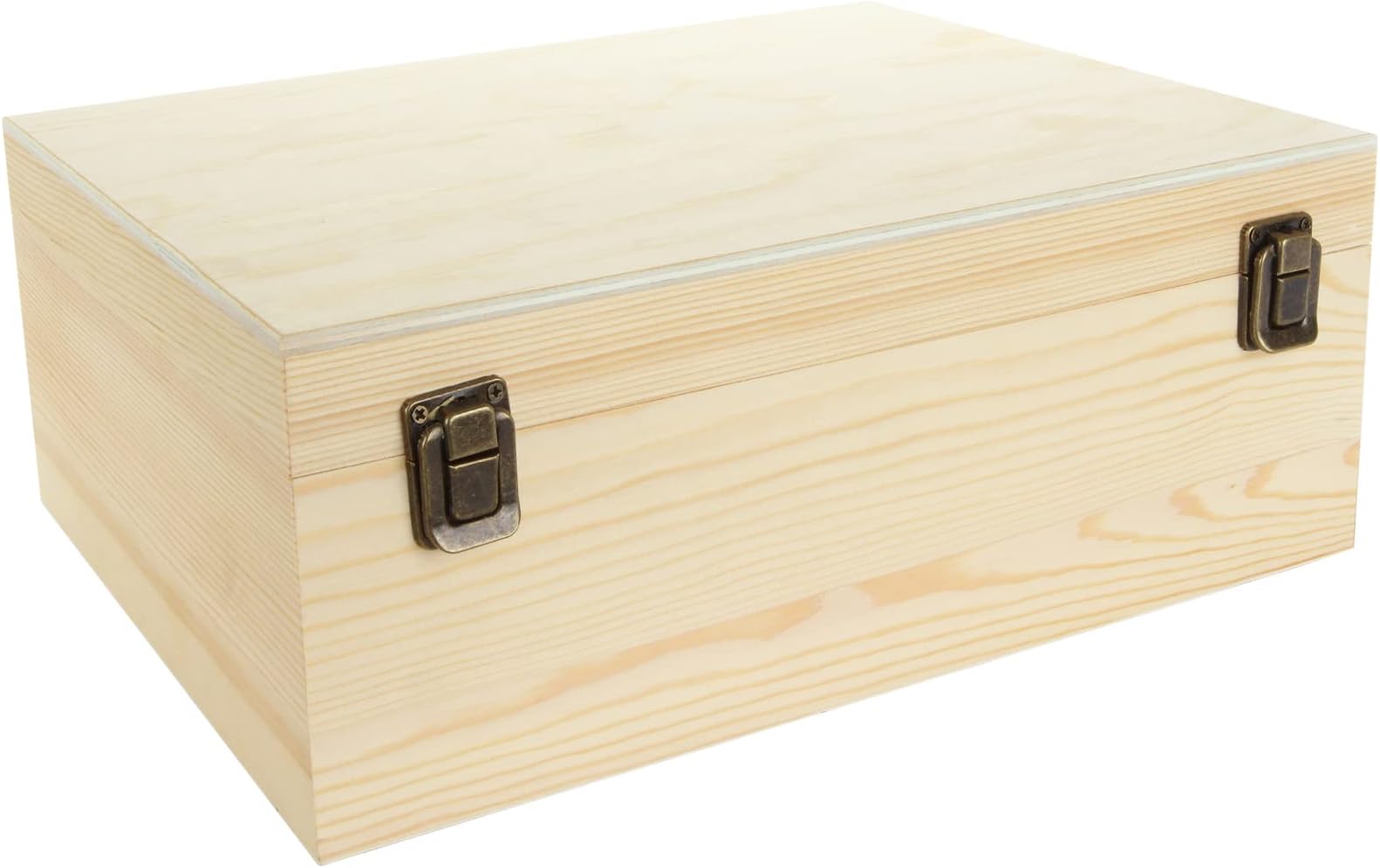 Amazon.com: LANIAKEA Unfinished Wood Box, 12" x 9" x 5" Large Wooden ...