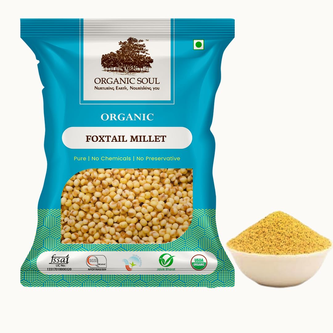 Organic Foxtail Millet 900 Gm | Kangani Seeds | Unpolished High Fiber ...