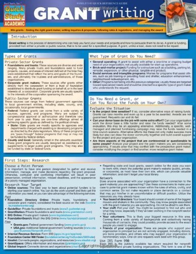 Grant Writing (Quick Study: Academic) Lam Chrt edition by BarCharts ...