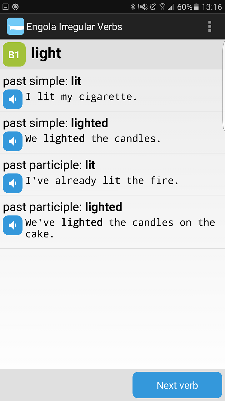 Irregular Verbs - App on Amazon Appstore