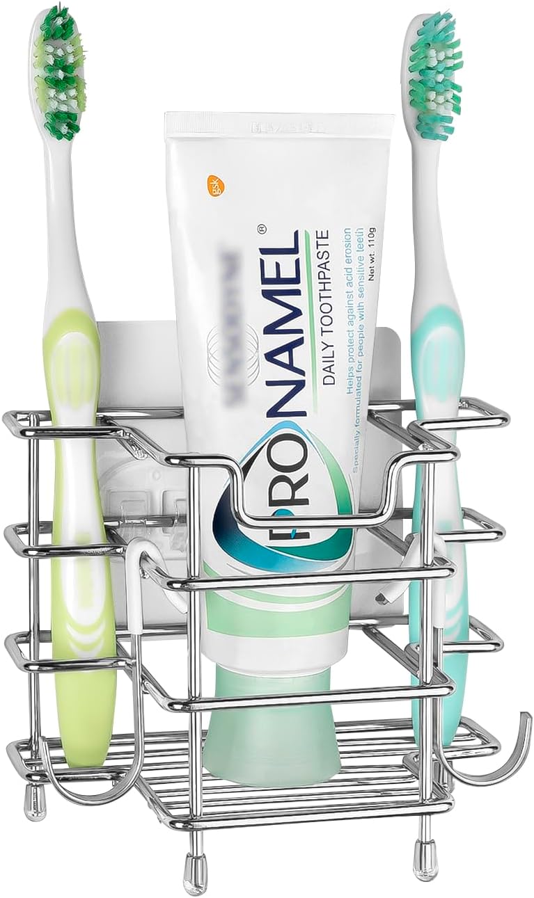 Amazon.com: Tiilan Toothbrush Holder Wall Mounted, Bathroom Storage ...