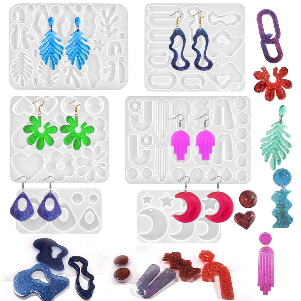 Amazon.com: 6 Set Resin Molds Jewelry, FineGood Epoxy Resin Molds ...