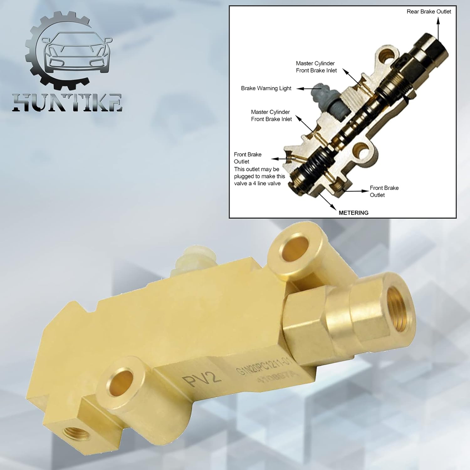 PV2 Brake Proportioning Valve PV2 Brass Proportioning Valve - Disc/Drum ...