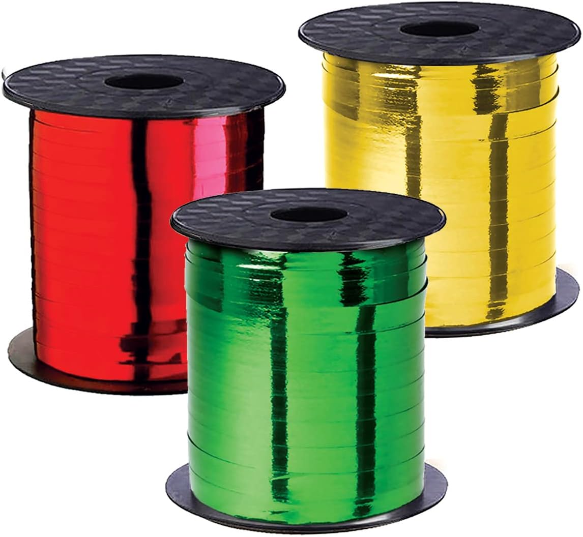 Amazon.com: Livder 3 Rolls Christmas Curling Ribbon, Red Green Golden ...