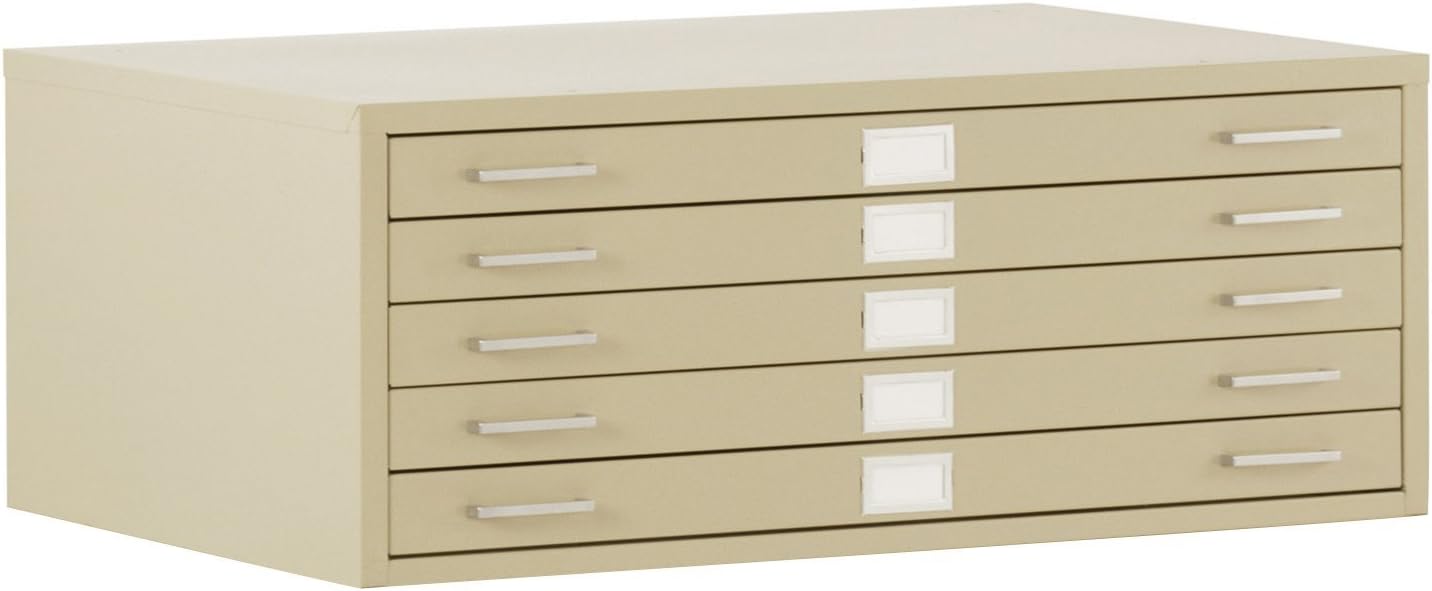 Amazon.com: Flat Files 5 Drawer Filing Cabinet Color: Putty : Office ...