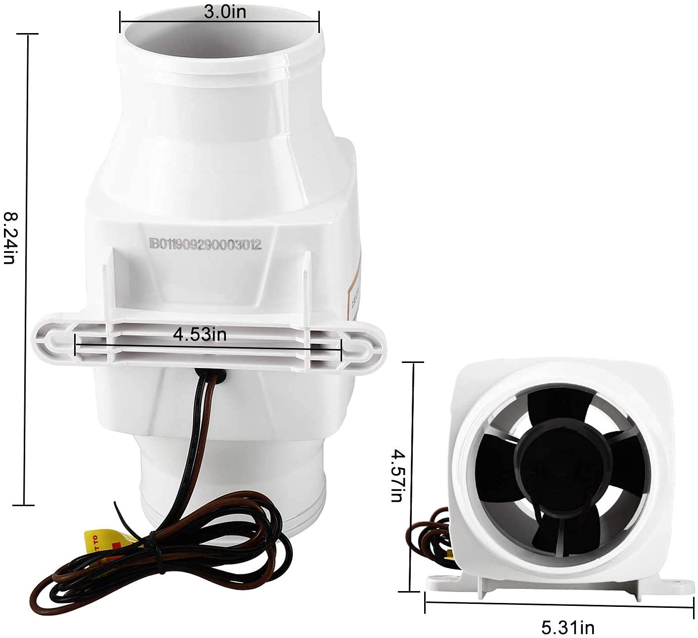 High Cfm 12v Fan Marine Boat Blower 12V DC Turbo4000 Electric Bilge ...