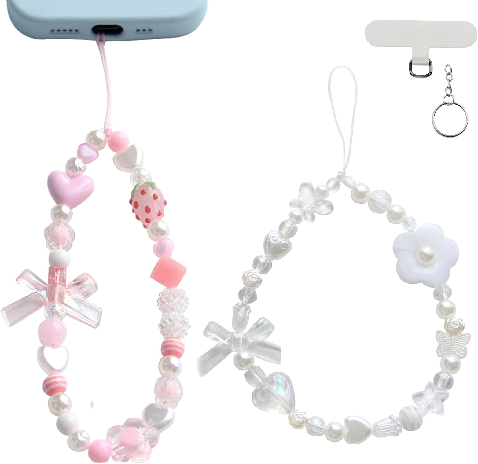 Amazon.com: Luckyvestir Phone Charms Aesthetic Strap, Kawaii Cute ...