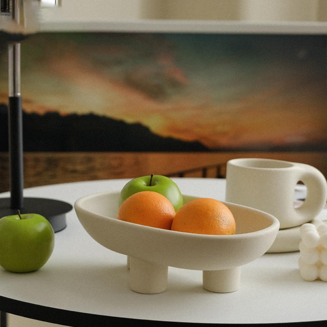 Amazon.com: Kanwone Three-Legs Ceramic Fruit Bowl for Kitchen Counter ...