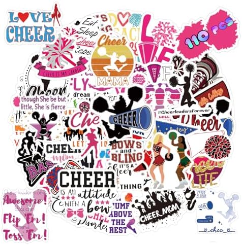 Amazon.com: 100 Pack Cheerleading Stickers, Cheerleading Cheerleader ...