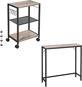 Amazon.com: HOMCENES Narrow Console Table and 3-Tier Printer Stand ...