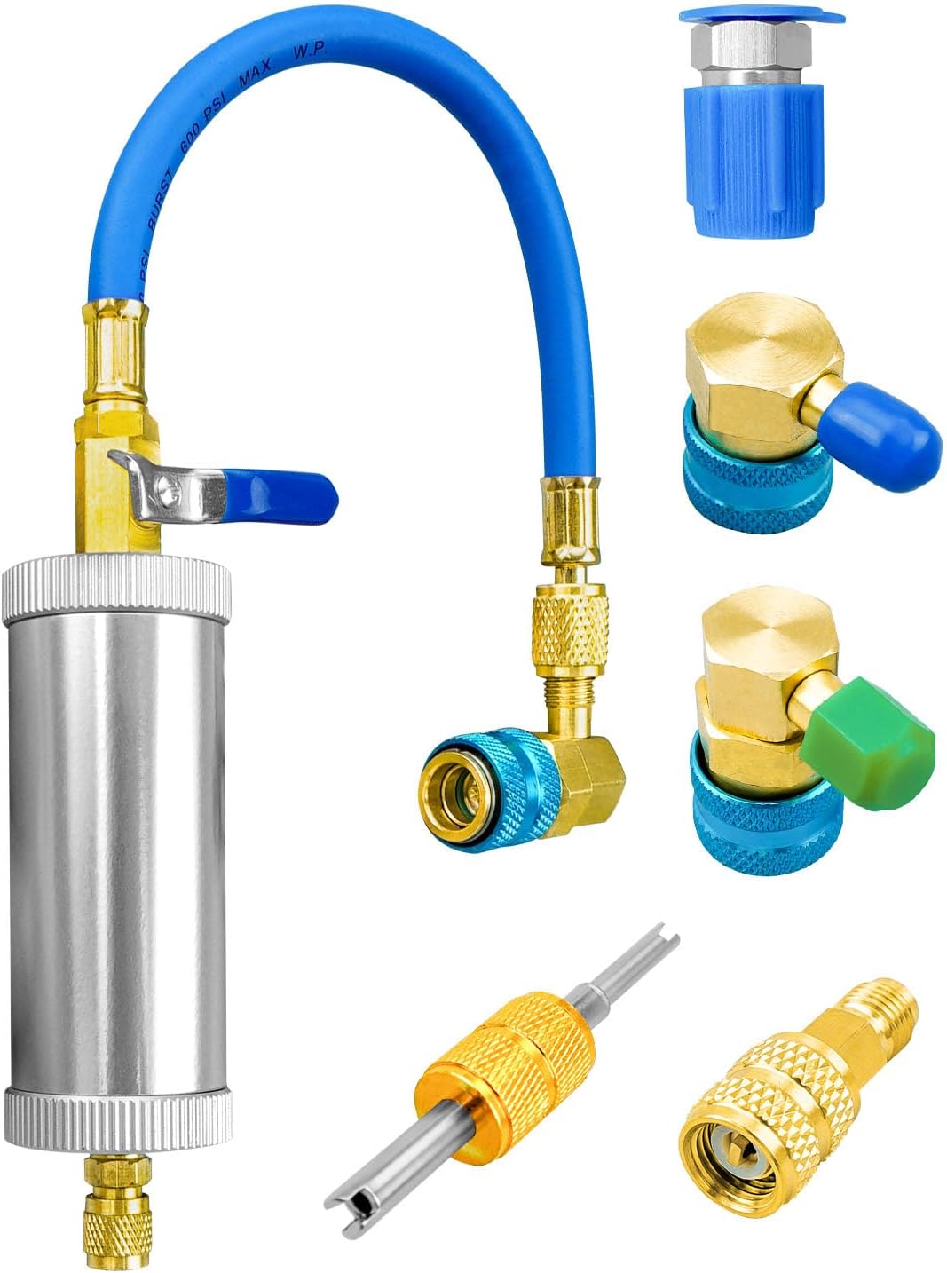 Amazon.com: TADYAO AC Oil Dye Injector Kit with 1/4" Connector, R134A ...