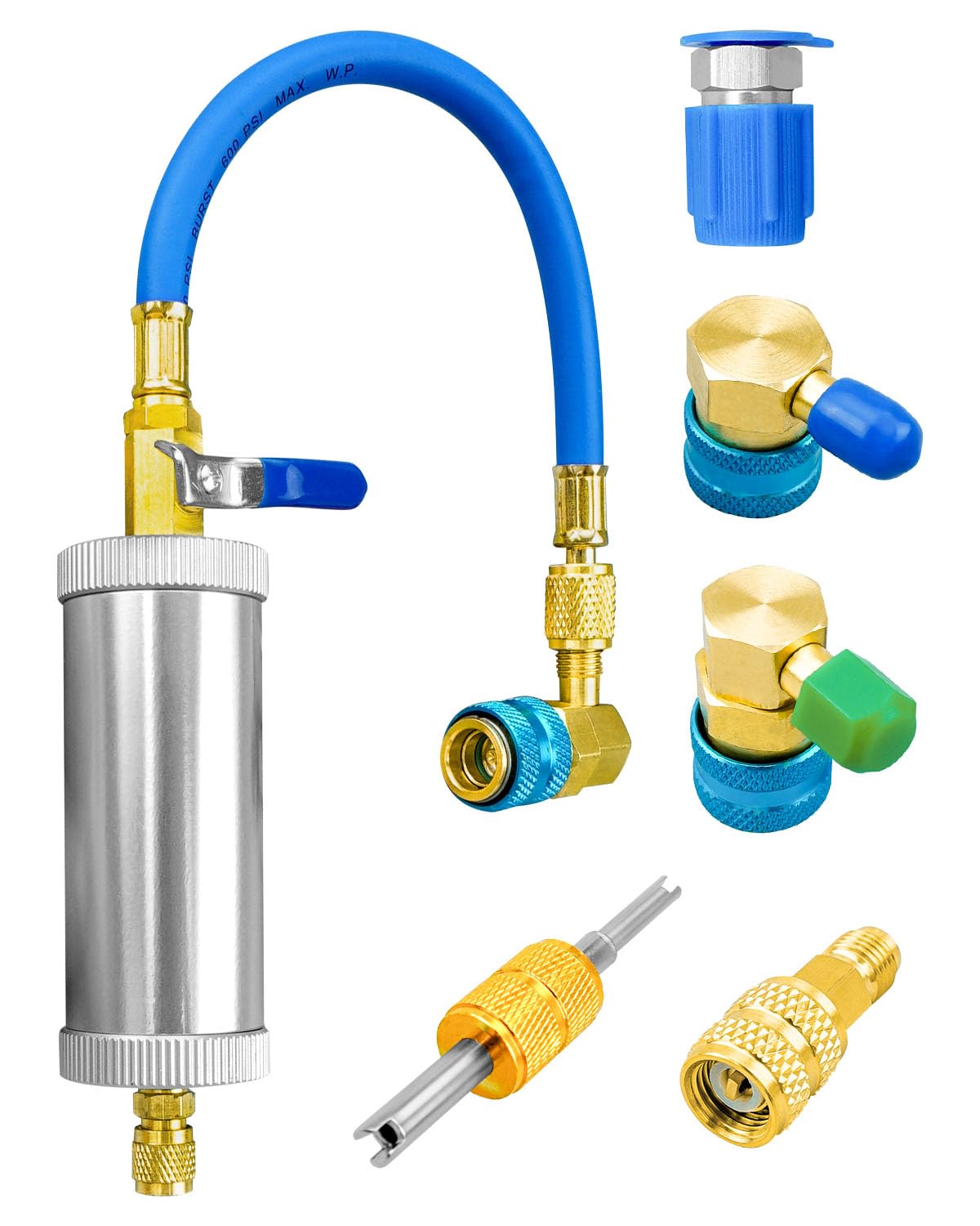 Amazon.com: TADYAO AC Oil Dye Injector Kit with 1/4" Connector, R134A ...