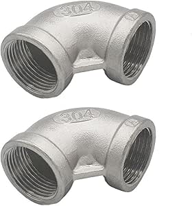 KIRANDY 90-Grad-Winkelstück aus Edelstahl 304 316L, NPT-Innengewinde x NPT-Innengewinde ...