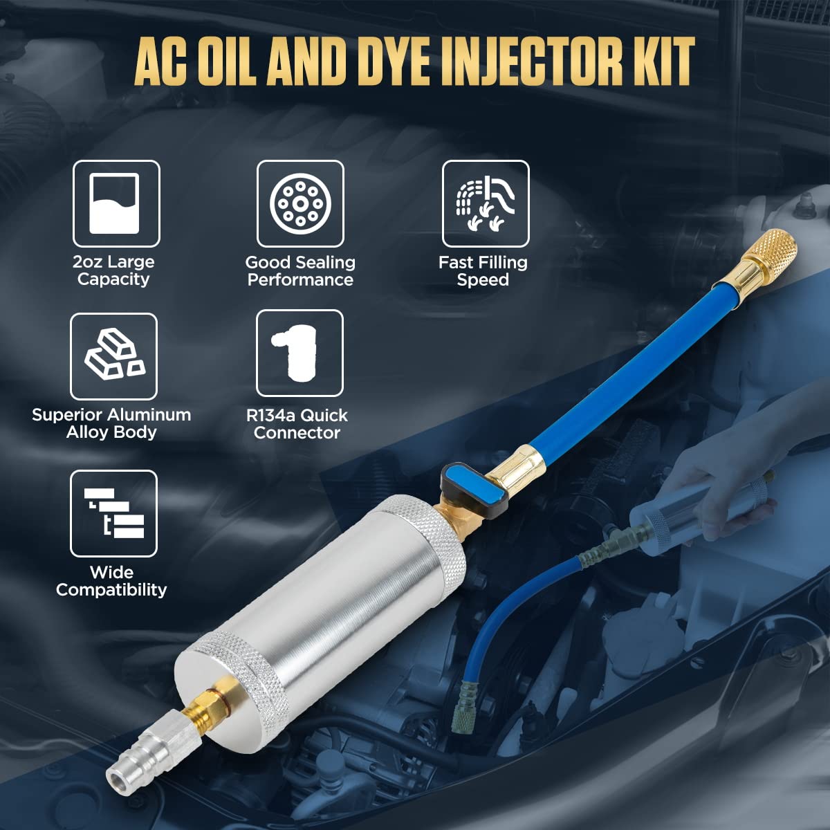 Snapklik.com : AC Oil Injector Tool R134A R410A R22 R12 Refrigerant ...