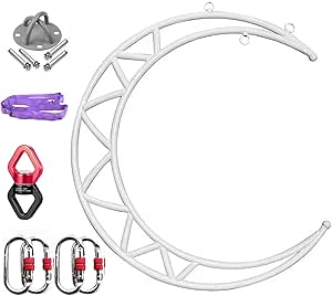 Stainless Steel Aerial Ring Lyra Hoop Set, White Moon Shape Aerial ...