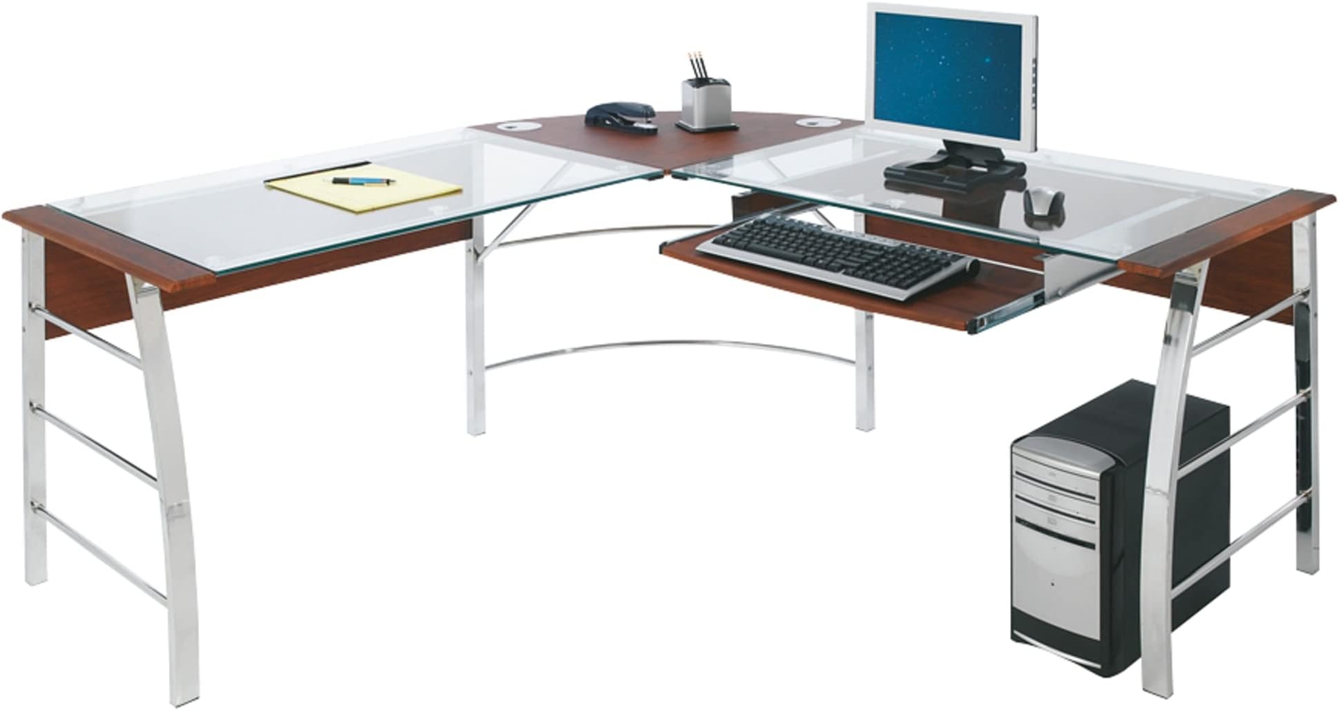 Amazon.com: Realspace® Magellan 59"W L-Shape Corner Desk, Classic ...