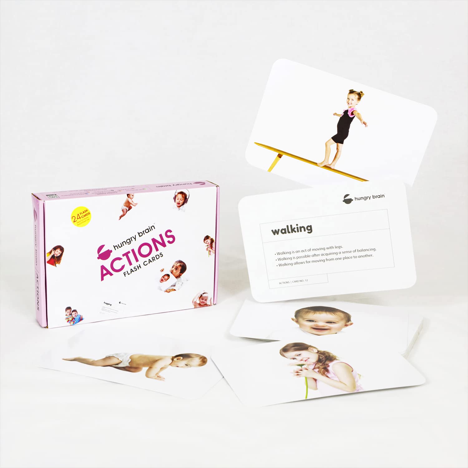 Buy hungry brain Educational Actions Flash Cards for Kids Early ...