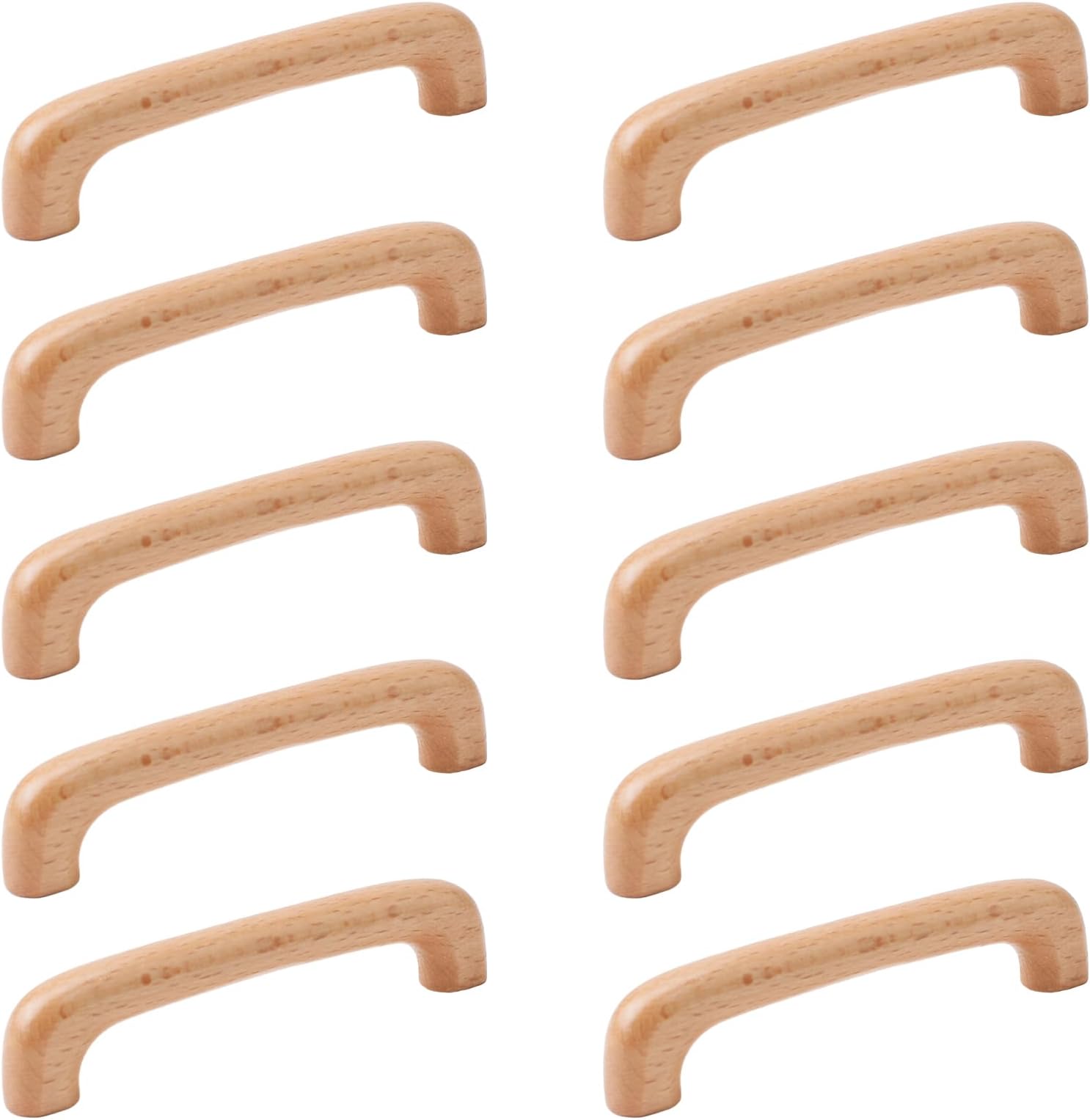 2 x Pine Handles 96mm Angled Wooden Cupboard Door Wood Cabinet Pull D ...