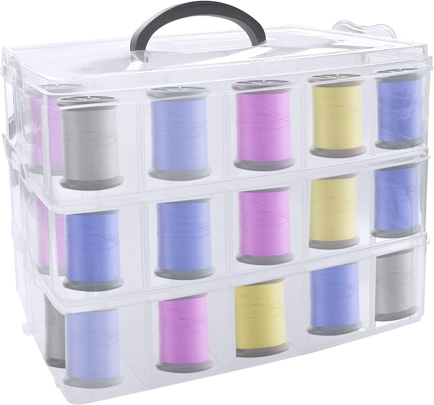 Amazon.com: Wensdr 3 Tiers Stackable Crafts Storage Container with 30 ...