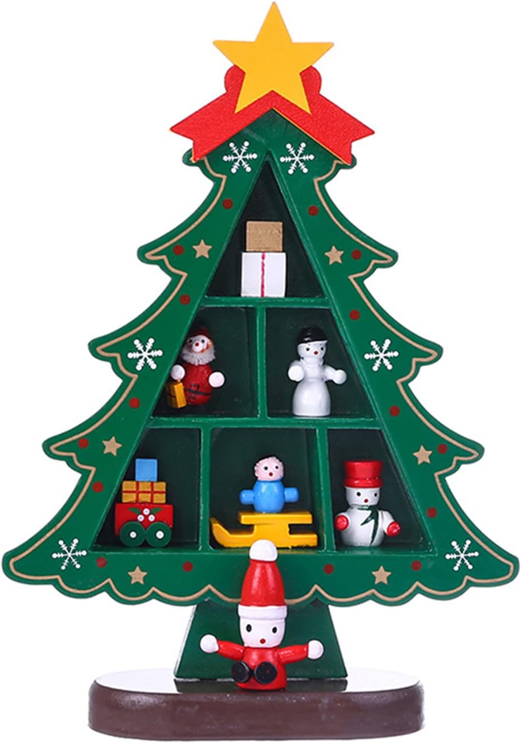 Amazon.com: Mini Tabletop Wooden Christmas Tree, Desktop Christmas Tree ...