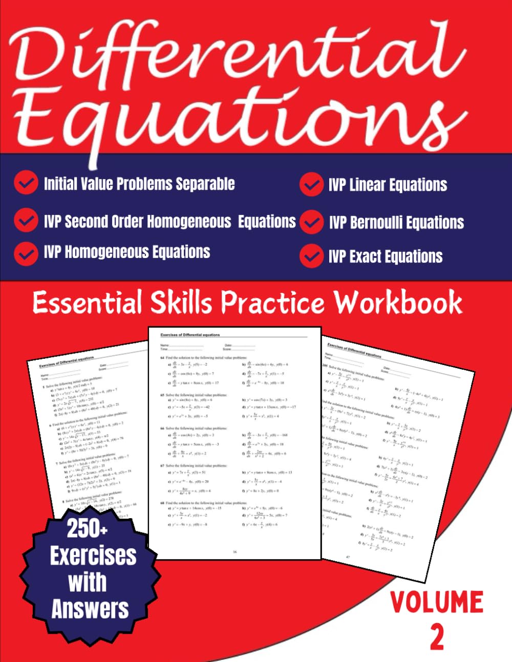 Snapklik.com : Differential Equations Essential Skills Practice Workbook Volume 2: Initial Value ...