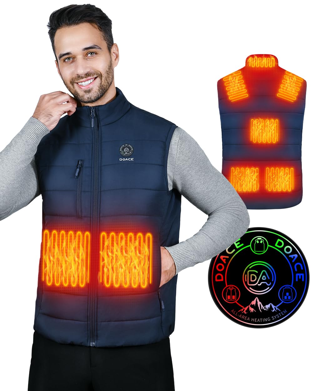 Snapklik.com : Heated Vest For Men, Lights-out Design, Smart Electric ...