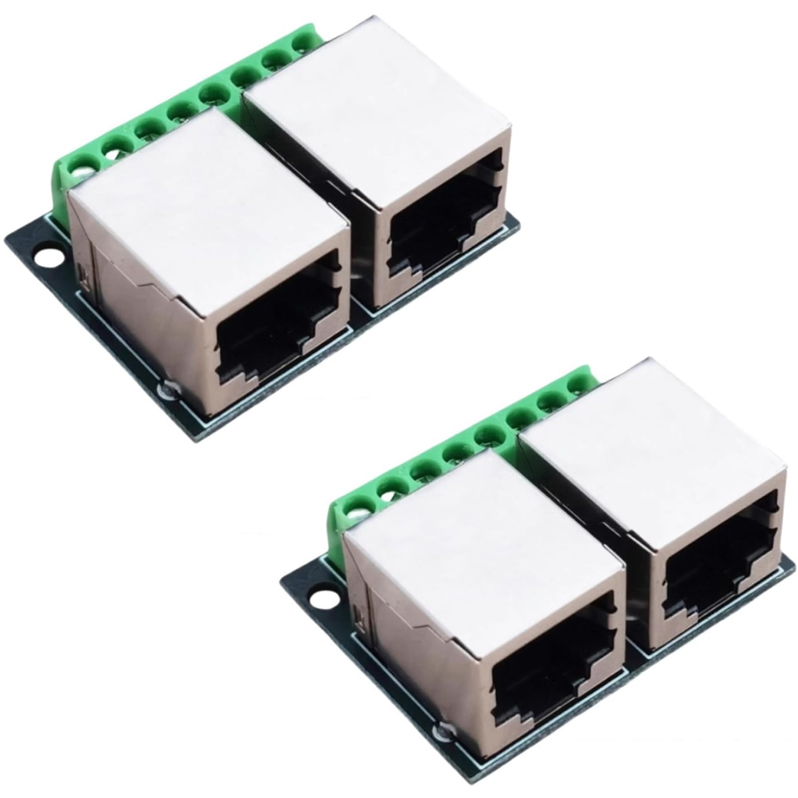 PENGLIN 2PCS RJ45 Ethernet Dual Female Adapter,3.5mm Pitch Shielded ...