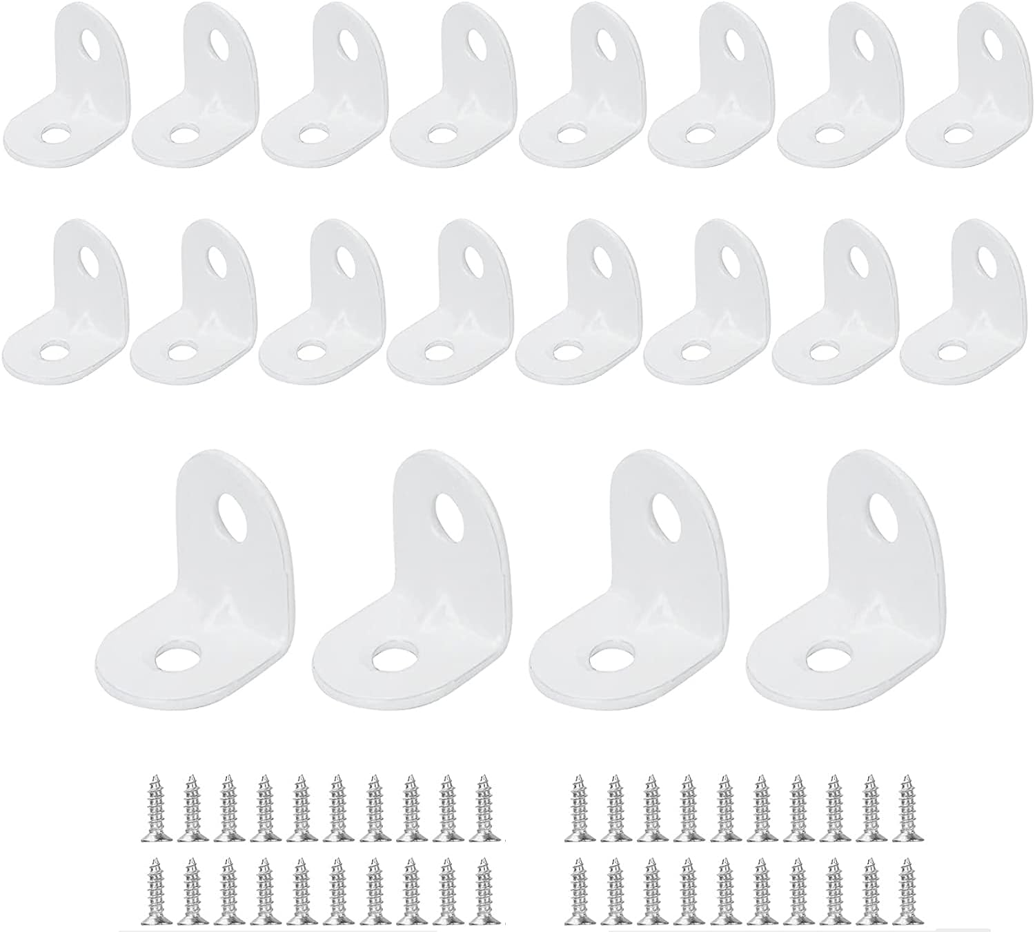 4 x Angled L Brackets, Polished Clear Transparent Acrylic + 20x M5 ...